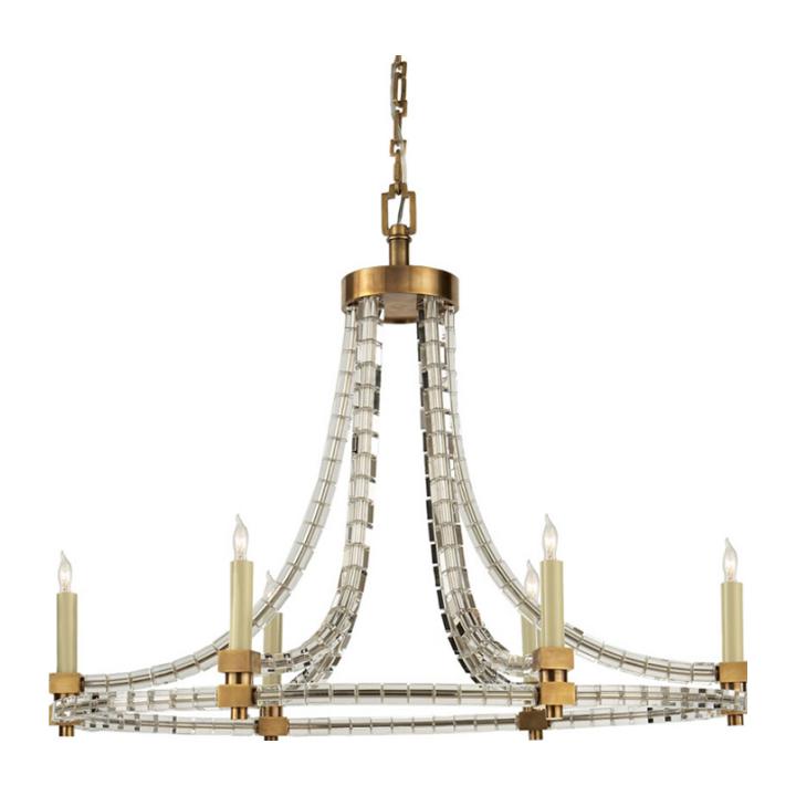 Chart House for Visual Comfort Crystal Cube Oval Flatline Chandelier in ...