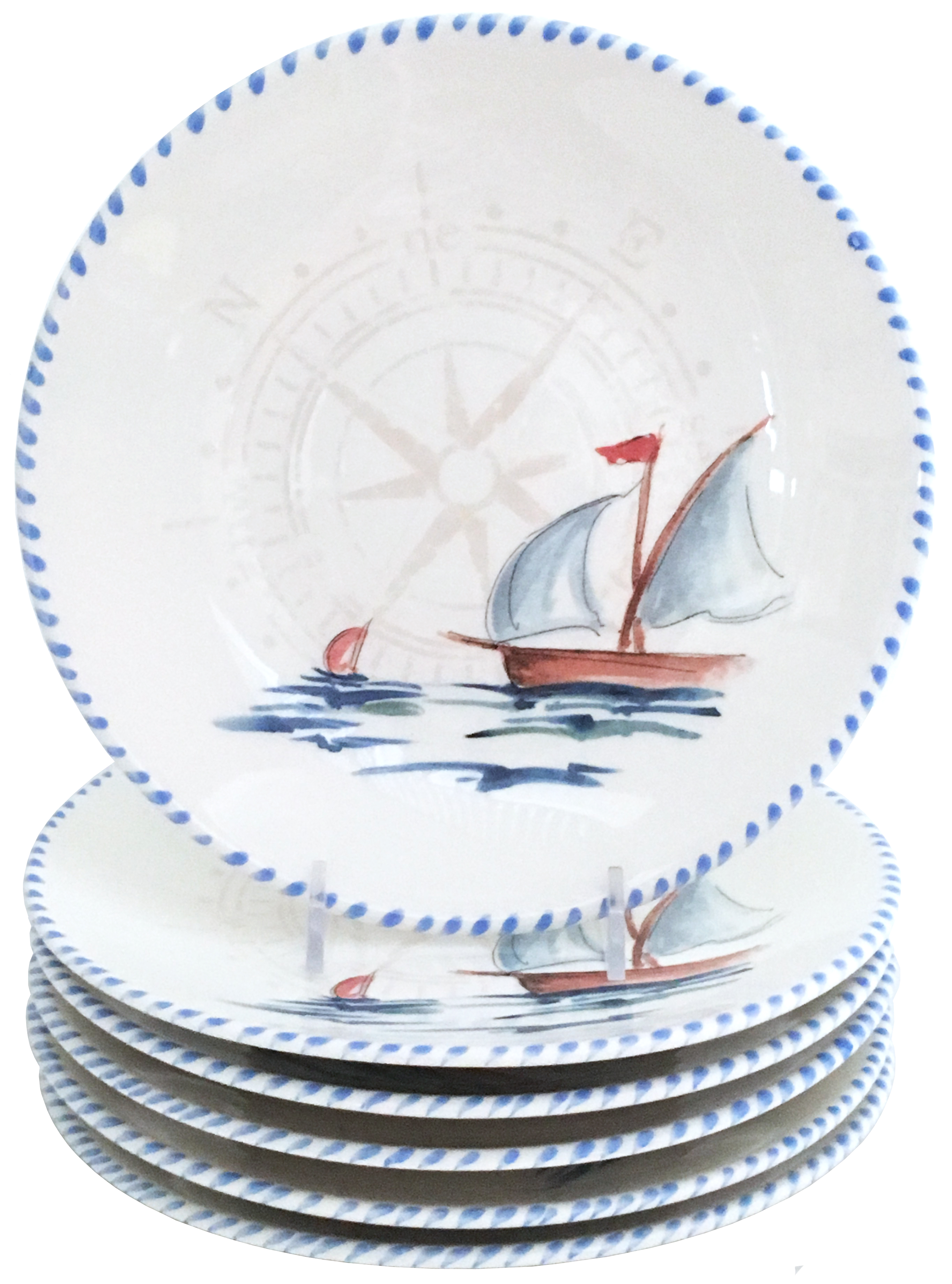 Abbiamo Tutto Sailboat Dinner Plates 10"d (Set of 6) | Gracious Style