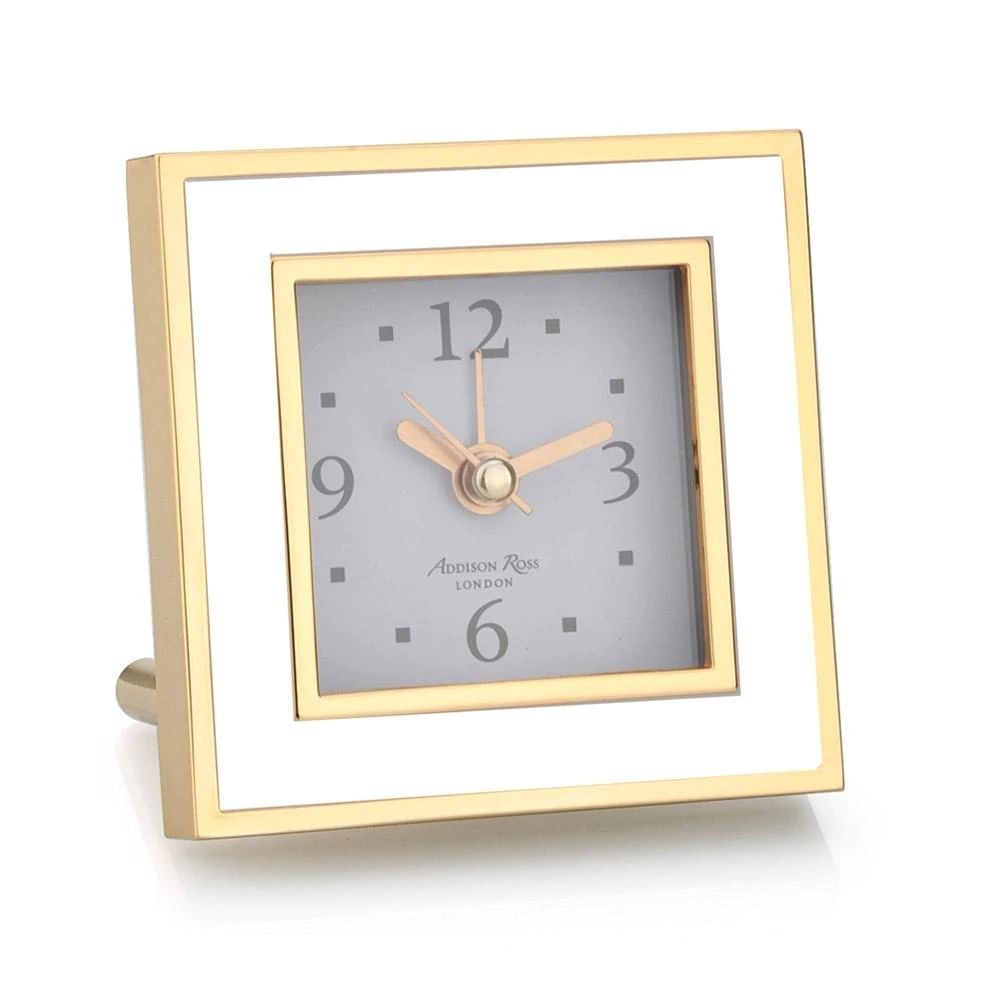 Addison Ross White & Gold Square Alarm Clock | Gracious Style