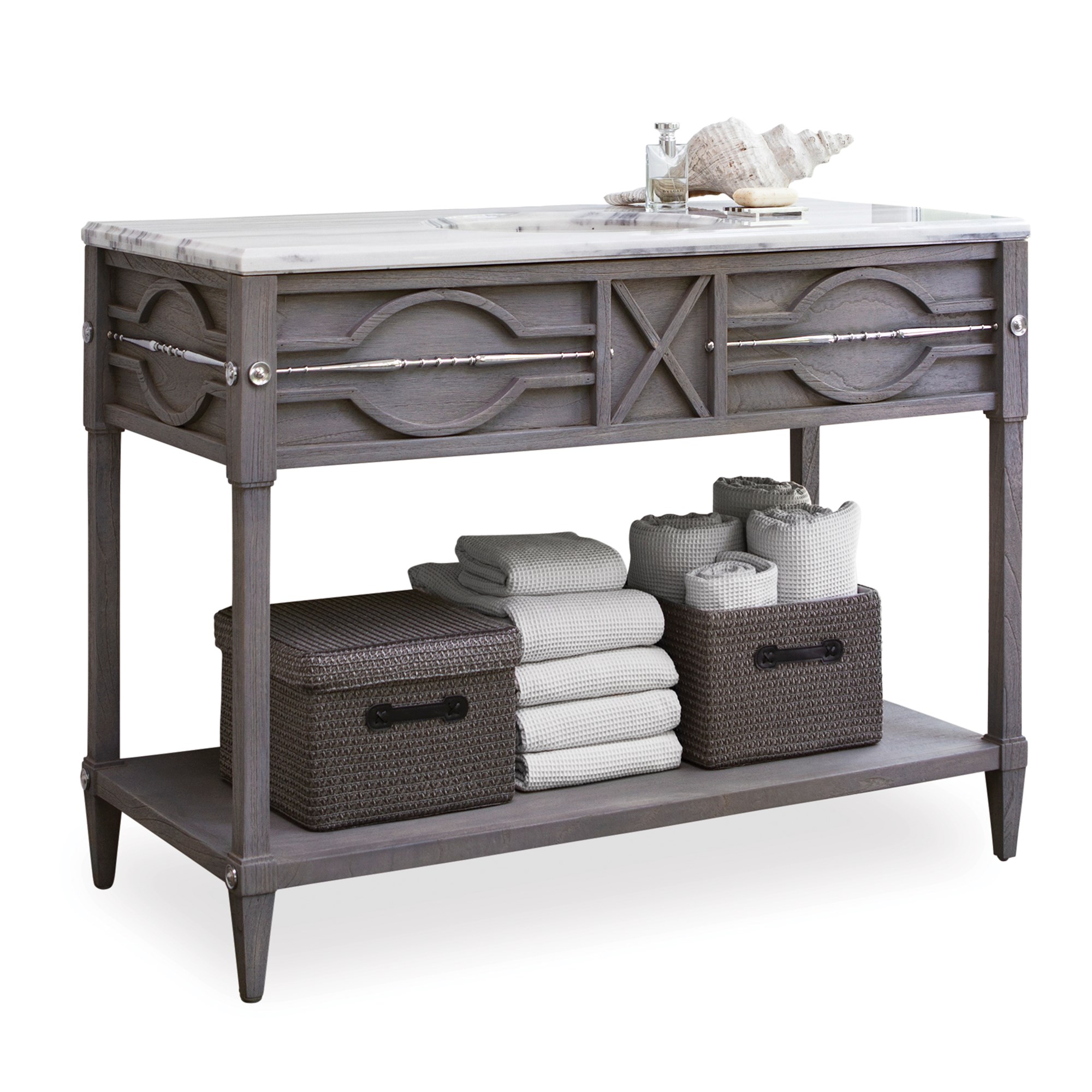 Ambella Home Spindle Sink Chest Bath Vanity, Weathered Grey | Gracious ...