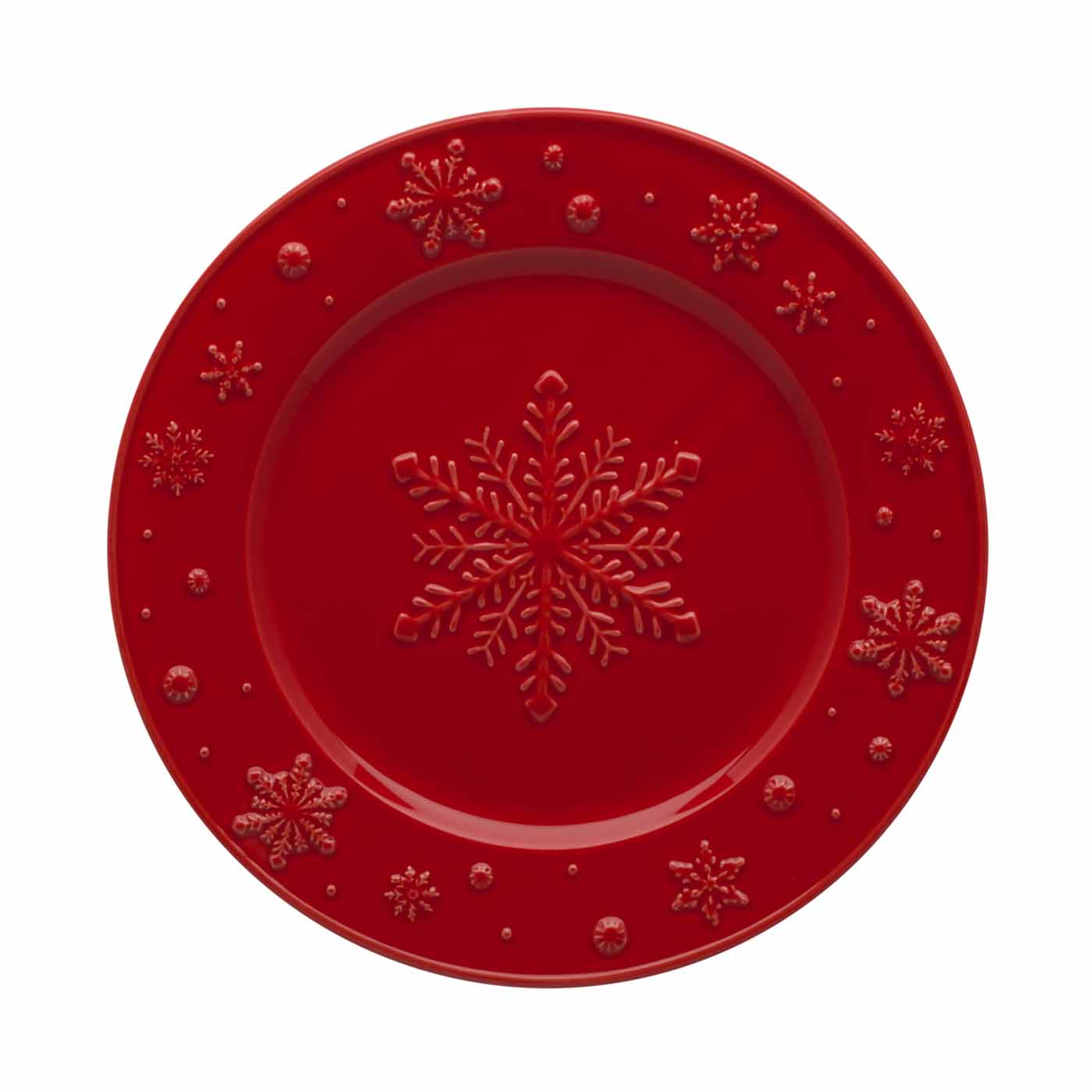 Bordallo Pinheiro Snowflakes Red Dinnerware | Gracious Style