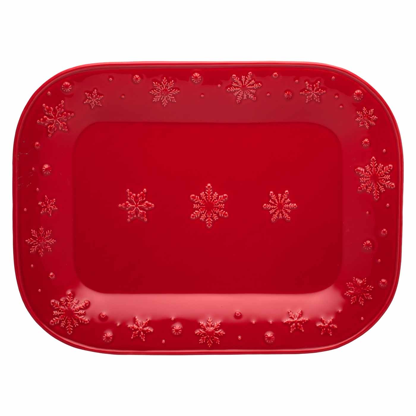 Bordallo Pinheiro Snowflakes Red Dinnerware | Gracious Style
