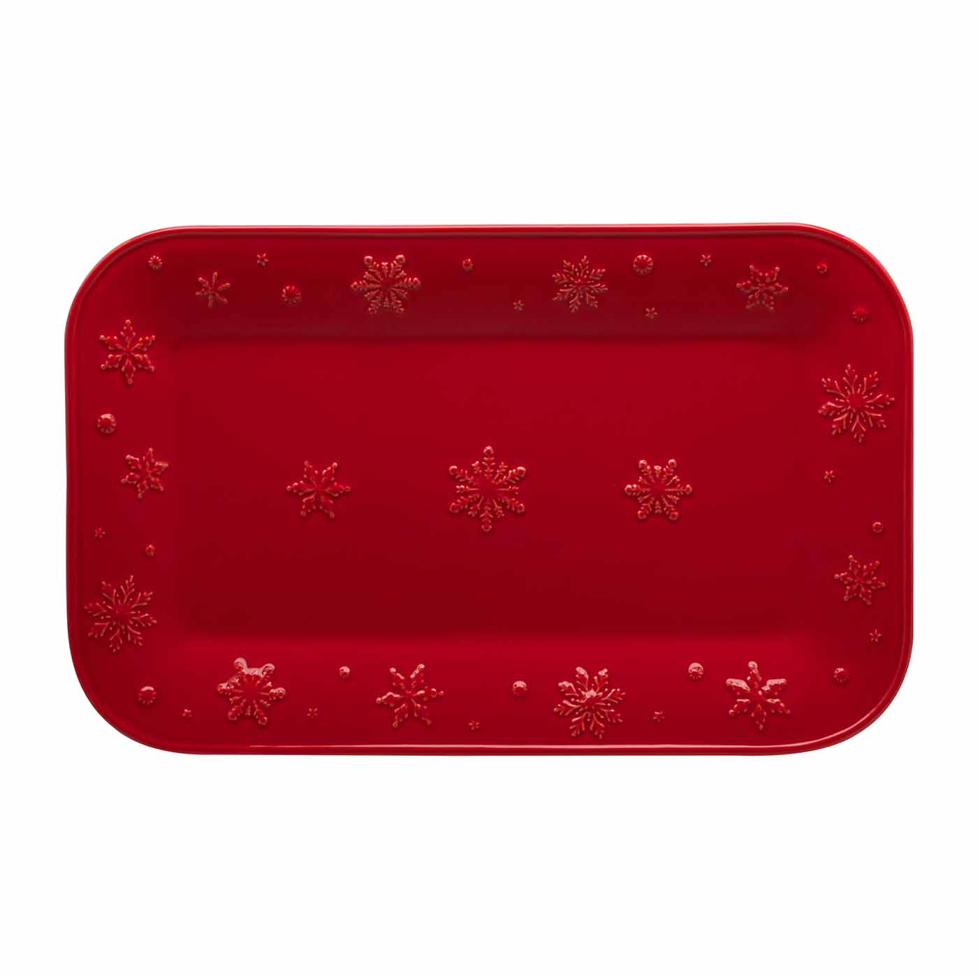Bordallo Pinheiro Snowflakes Red Dinnerware | Gracious Style