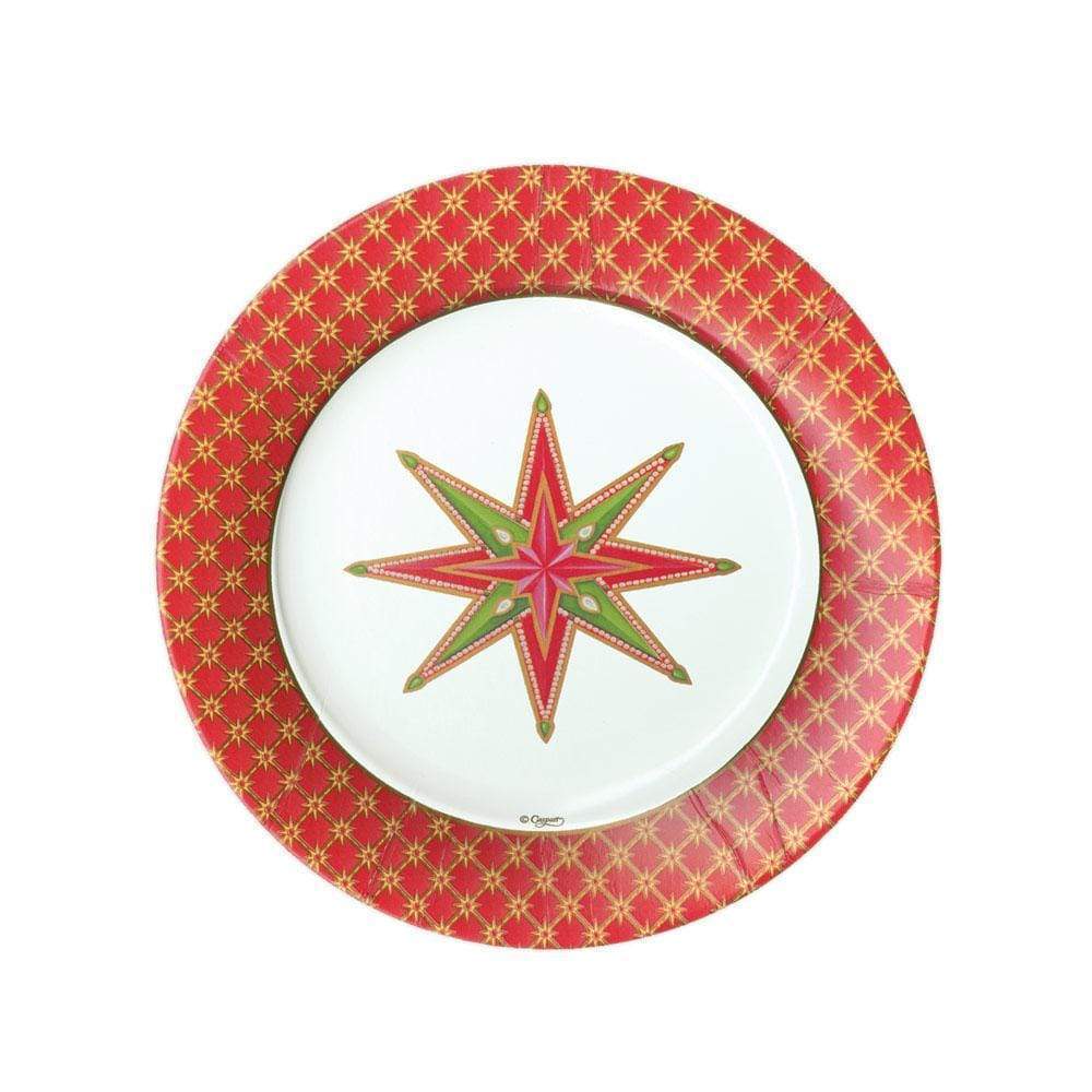 Caspari Jeweled Stars Paper Salad & Dessert Plates White, 8 Per Pack ...