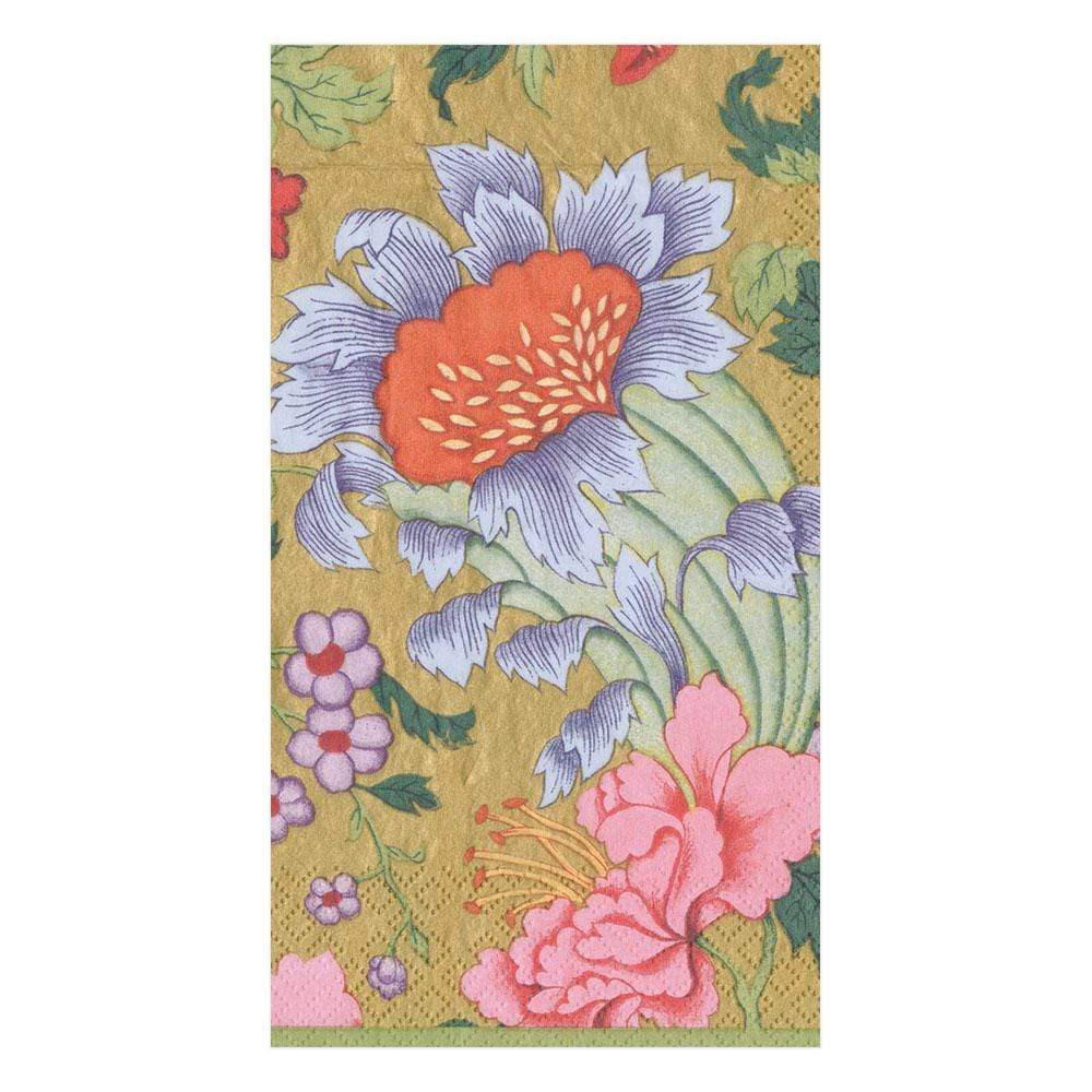 Caspari Chinese Silk Paper Guest Towel/Buffet Napkins Gold, 15 Per Pack ...