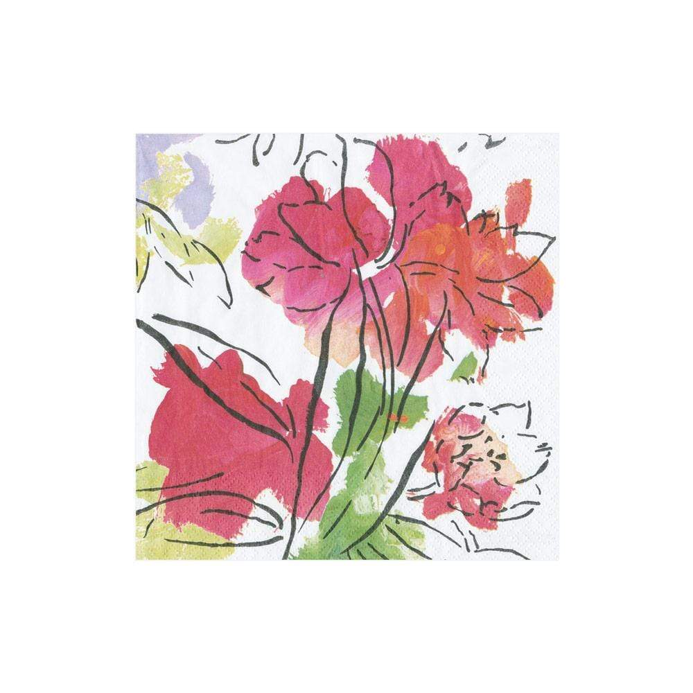 Caspari Abstract Floral Paper Cocktail Napkins, 20 Per Pack | Gracious ...