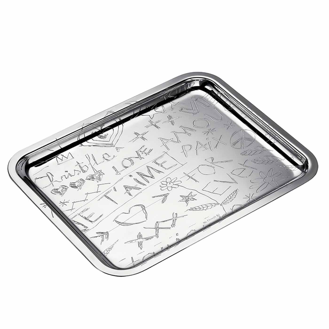 Christofle Graffiti Silver Plated Rectangular Tray | Gracious Style