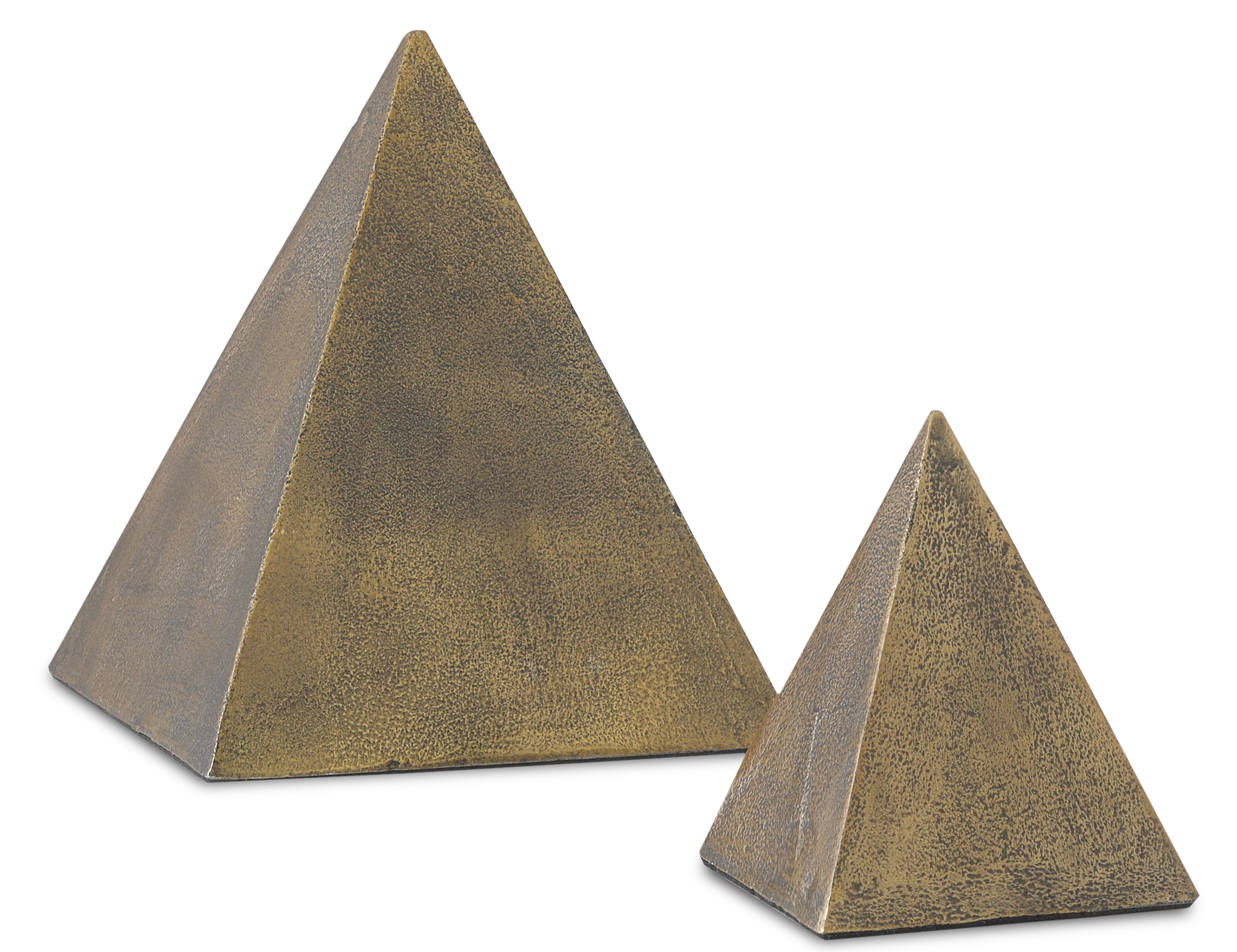 Currey Mandir Brass Pyramid Set of 2 | Gracious Style