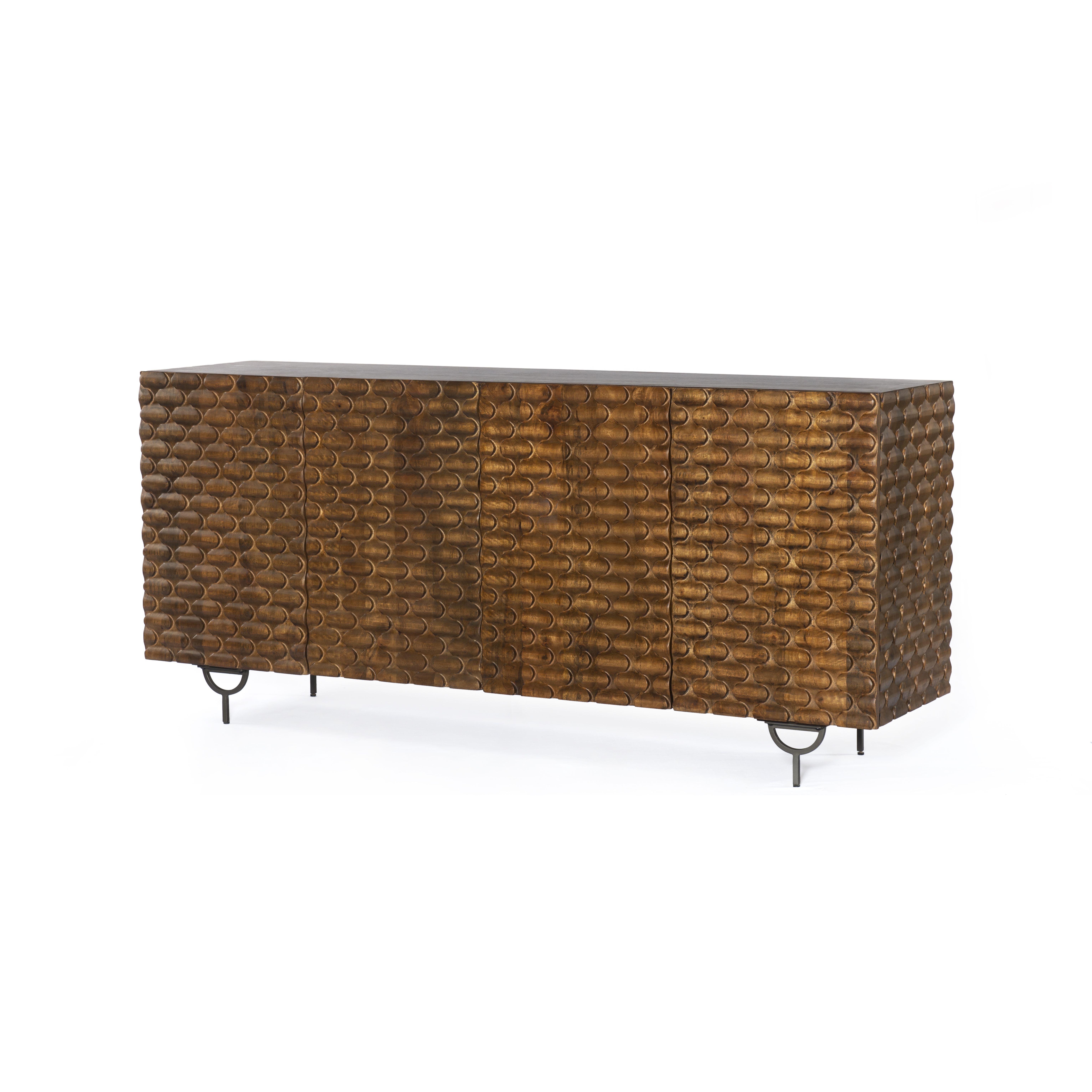 Four Hands Rio Sideboard Round Cut Antique Brown | Gracious Style