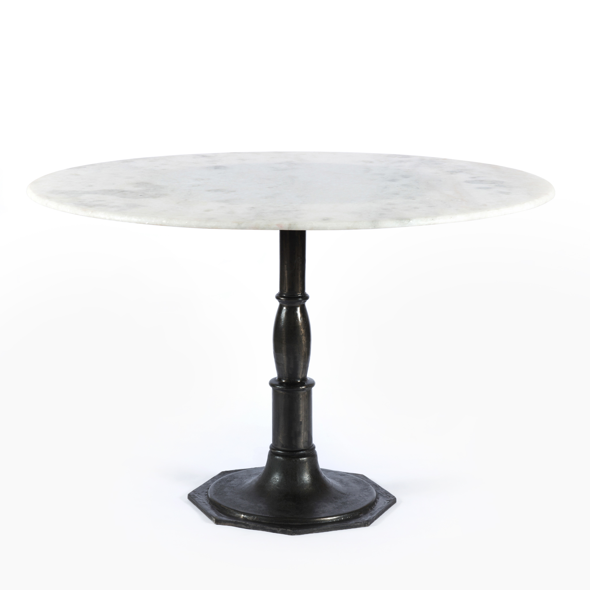 Four Hands Lucy Round Dining Table Marble Carbon Wash 48" | Gracious Style