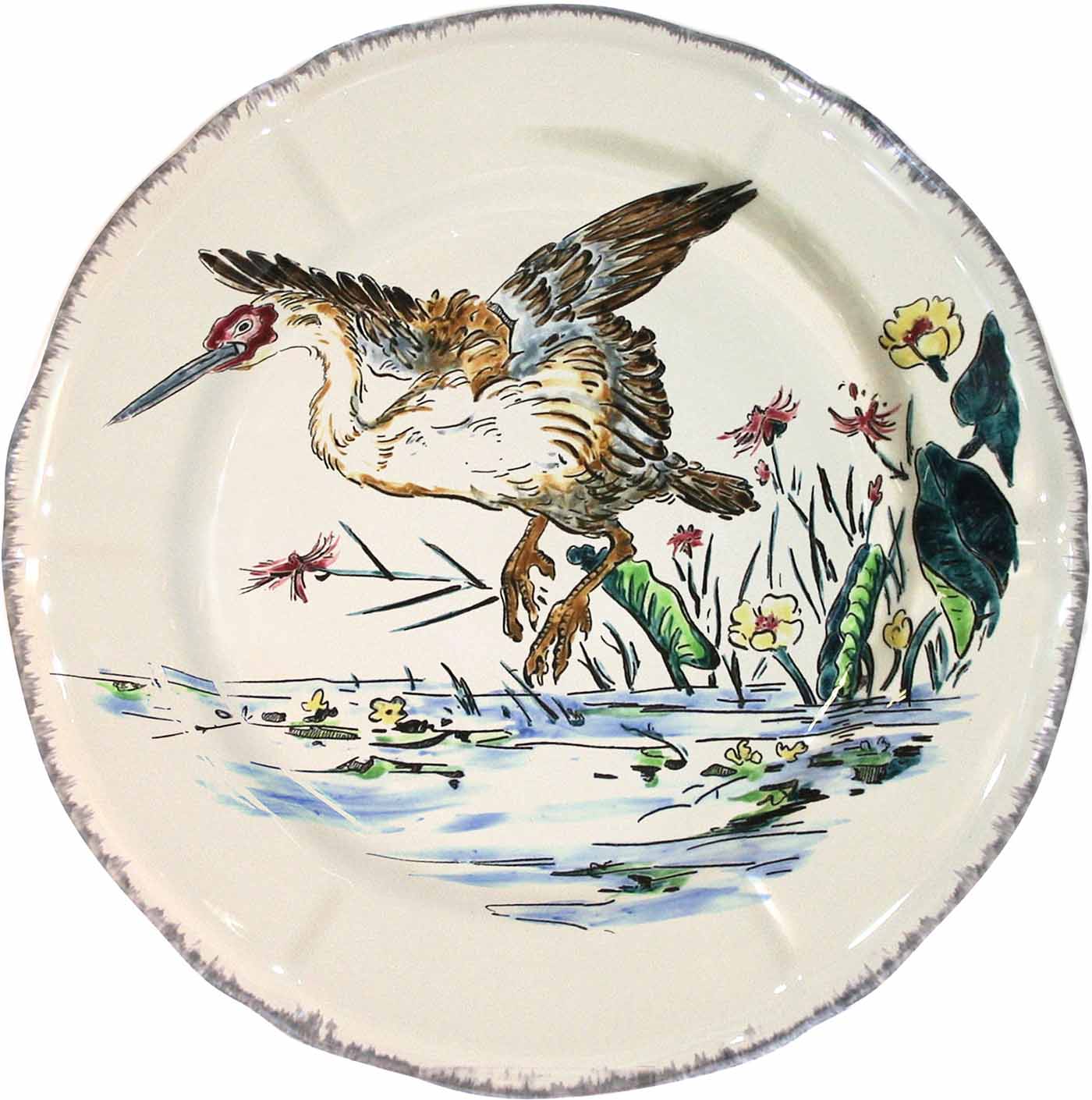 Gien France Grands Oiseaux Luncheon Plate Pelican 10 1/4" Dia ...