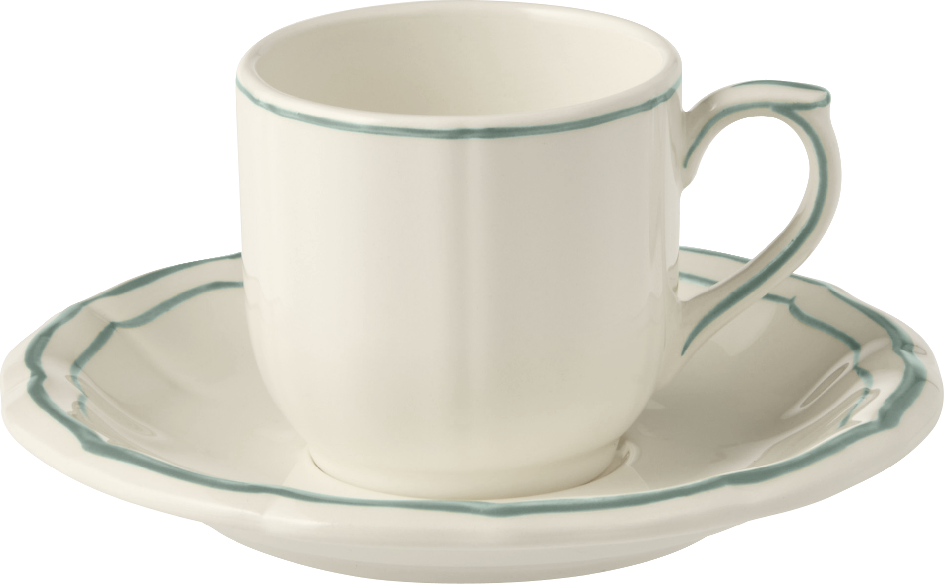 Gien France Filet Earth Grey Espresso Cups & Saucers Set of Two ...