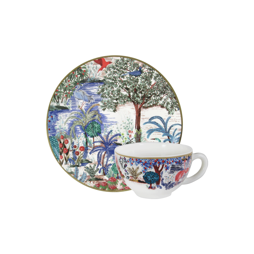 Gien France Le Jardin Du Palais Tea Cups & Saucers Cup 3 3/4", 6 Oz ...