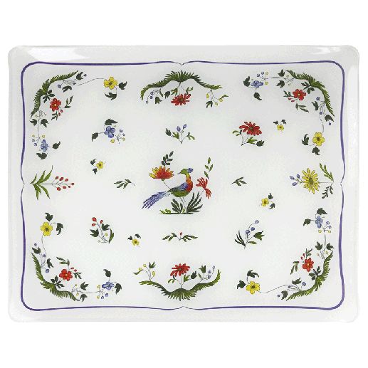 Gien France Oiseaux De Paradis Acrylic Serving Tray, Large 18 1/4" X 14 ...