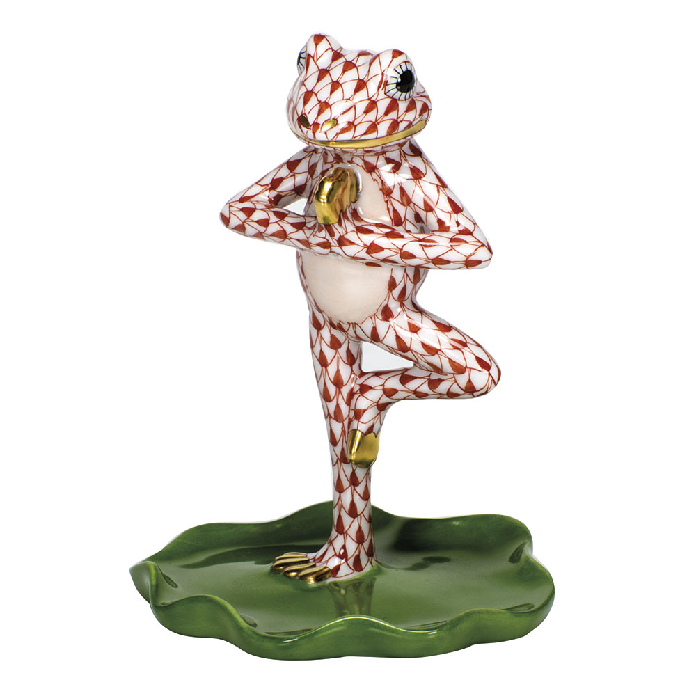 Herend Yoga Frog In Tree Pose 2.75"L X 3.5"H Shaded Vh | Gracious Style
