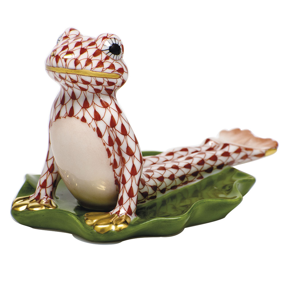 Herend Yoga Frog In Cobra Pose Rust | Gracious Style