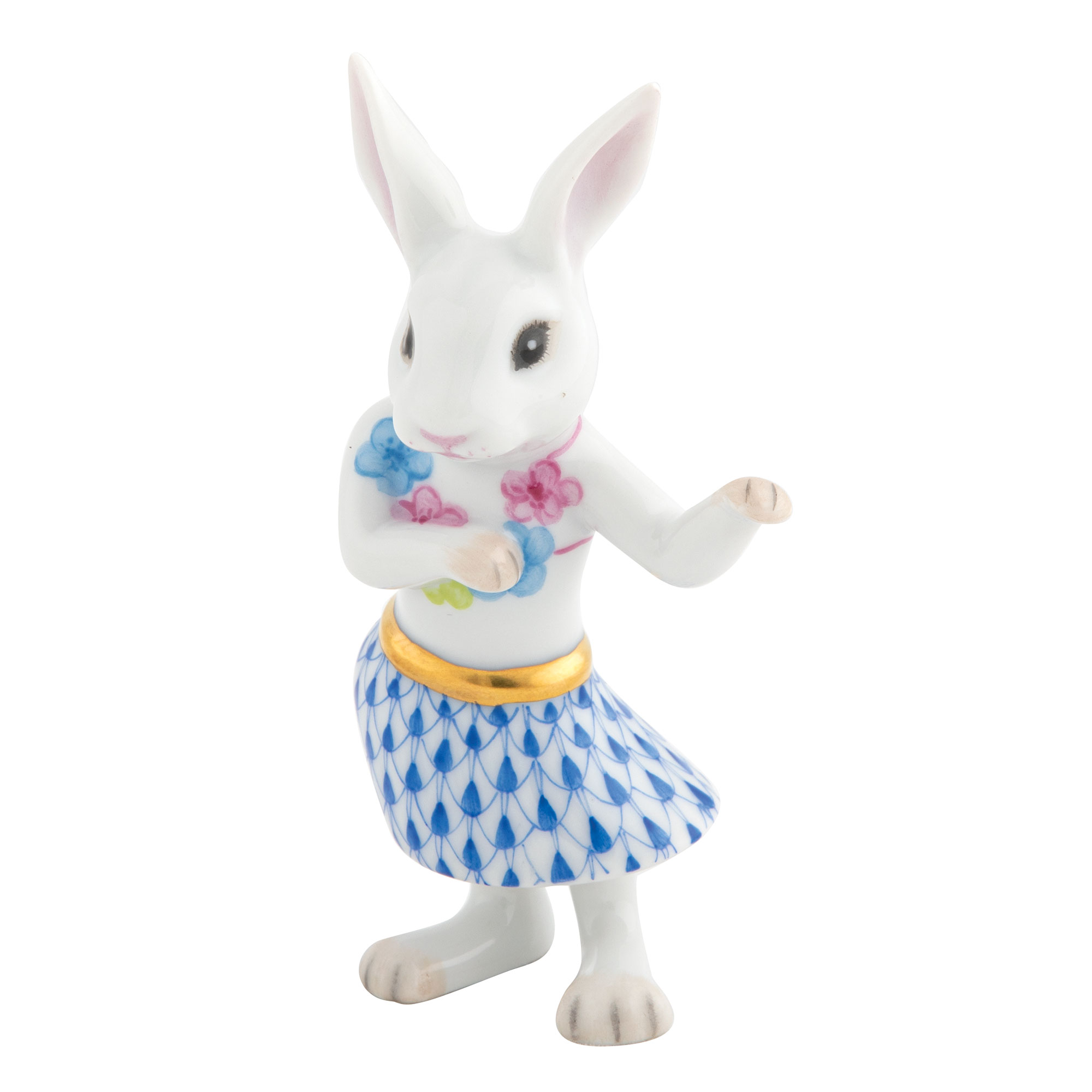 Herend Hula Bunny 1.75"L X 1.5"W X 3.25"H Sapphire | Gracious Style