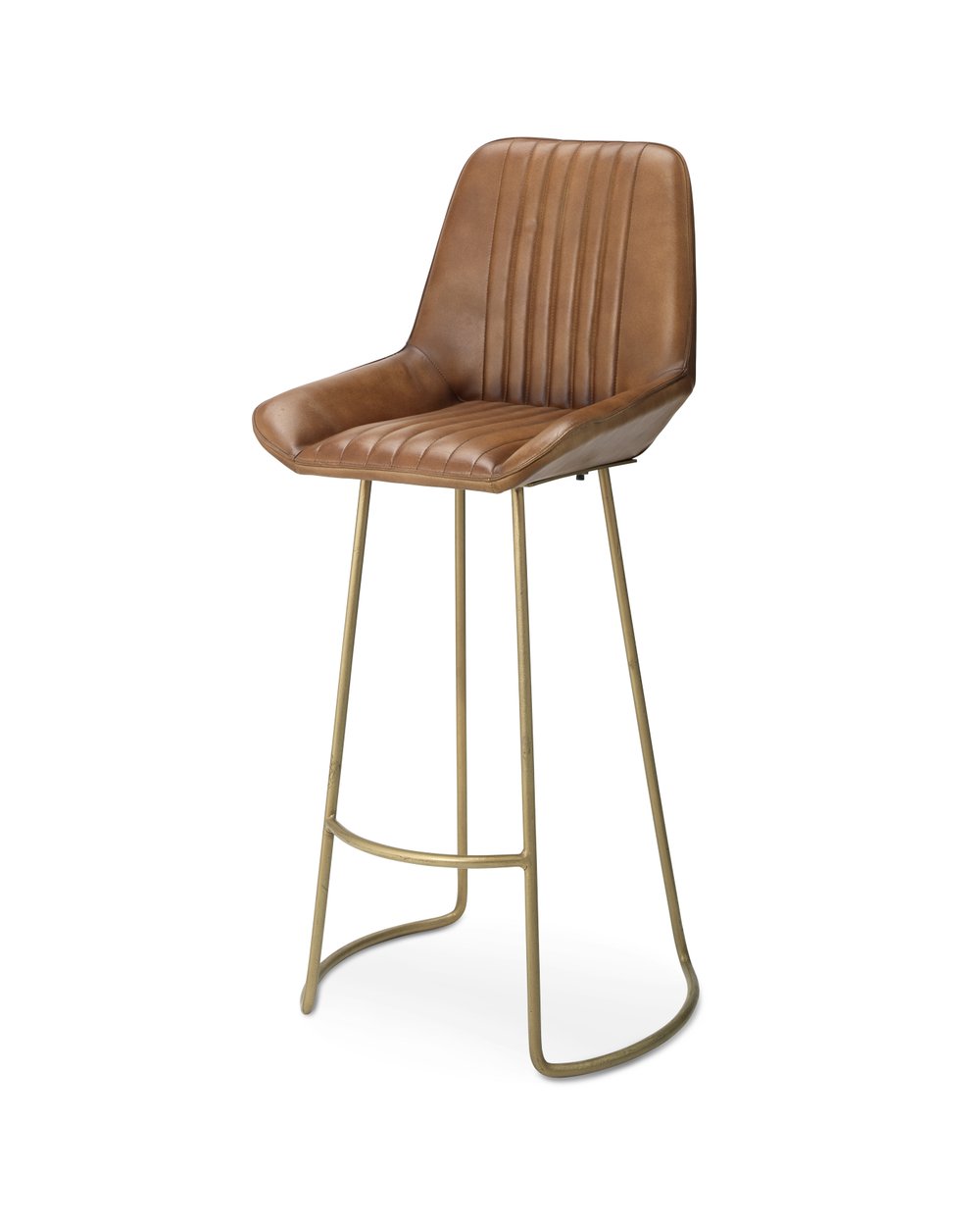 Jamie Young Perry Bar Stool Buff Leather & Antique Brass | Gracious Style