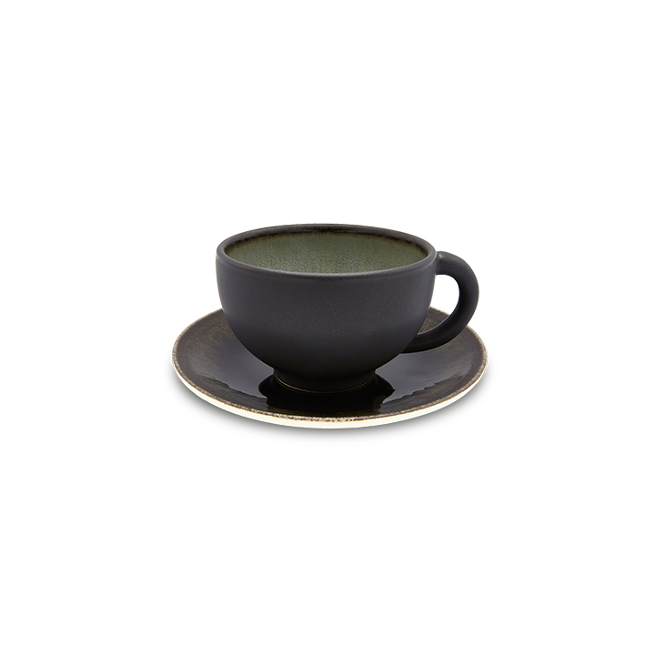 Jars Tourron Natural Samoa/Textured Black Cup And Saucer 18 Cl ...