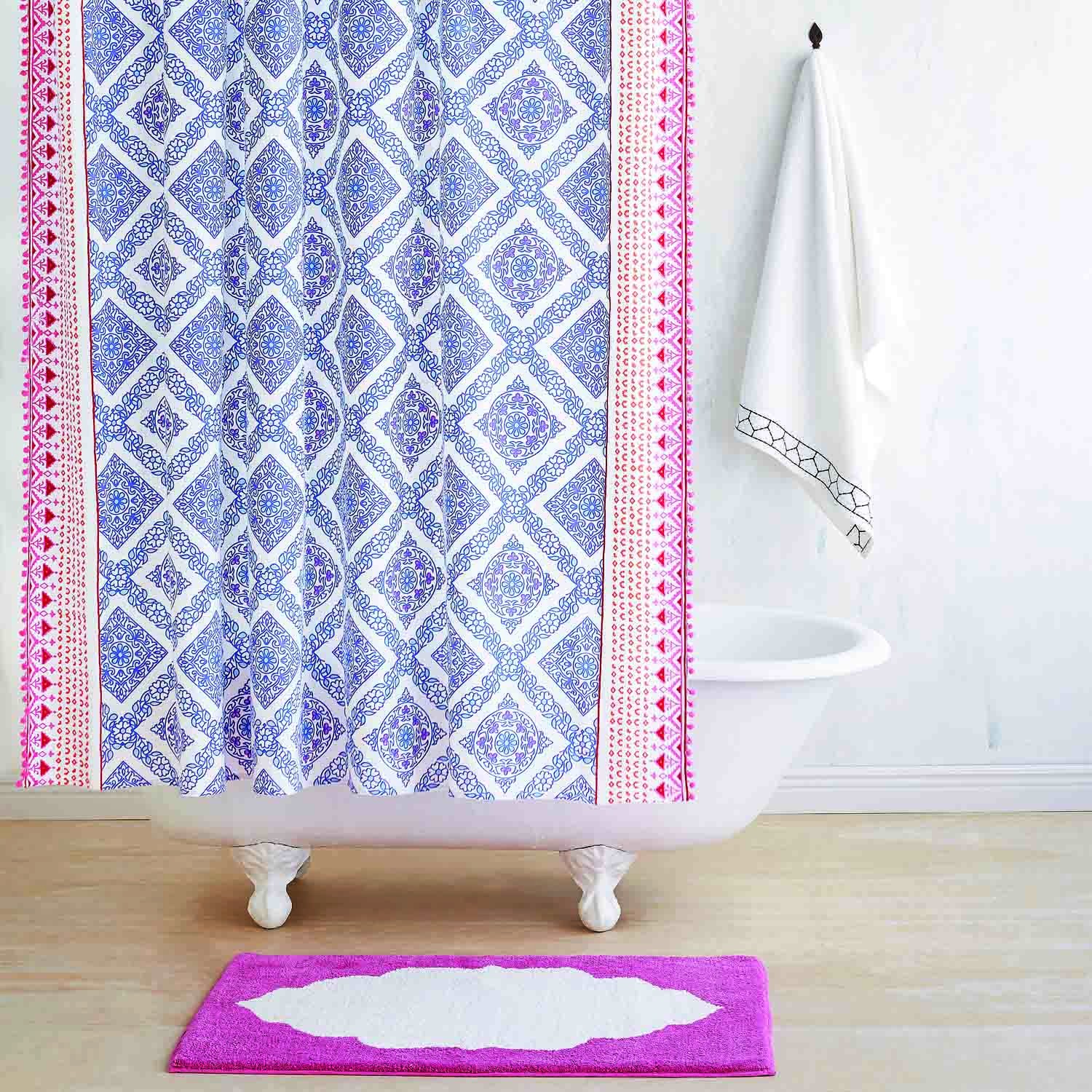 John Robshaw Mitta Periwinkle Shower Curtain | Gracious Style
