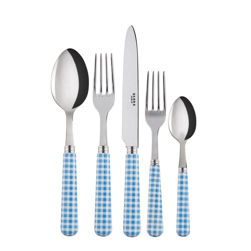 Sabre Gingham Light Blue Flatware | Gracious Style