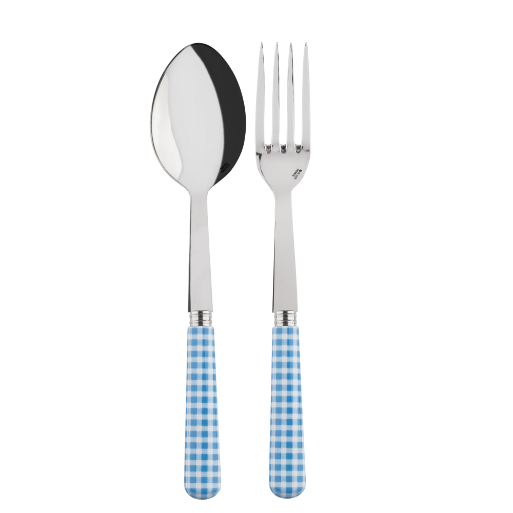 Sabre Gingham Light Blue Flatware | Gracious Style
