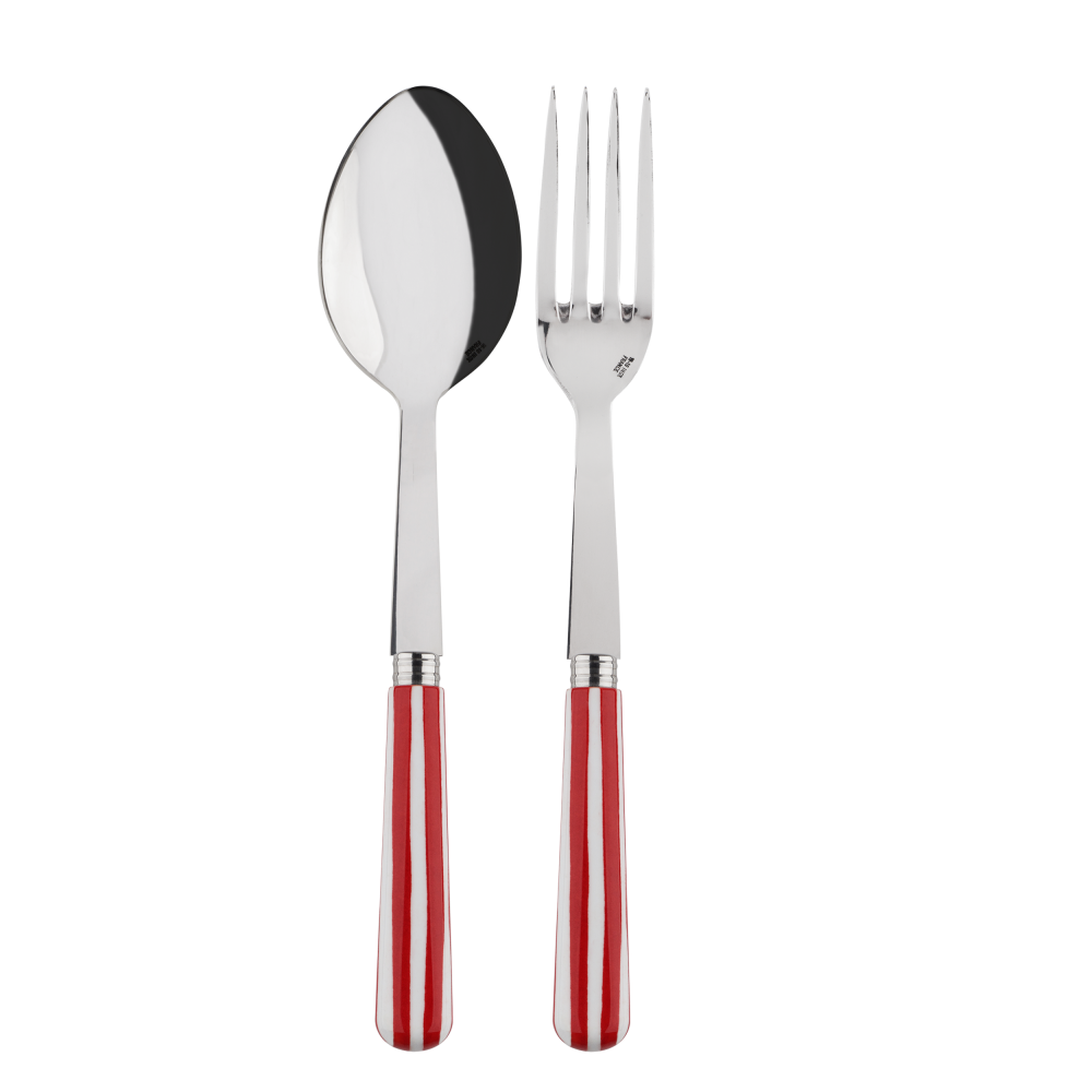 Sabre White Stripe Red Flatware | Gracious Style