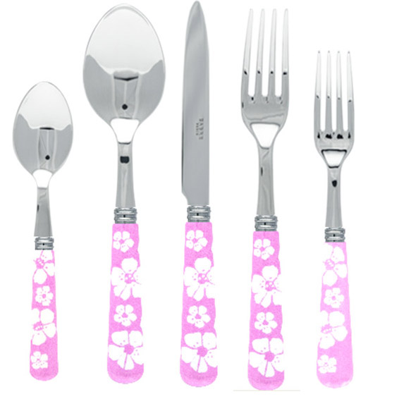 Sabre Hawaiian Flowers Pink Flatware | Gracious Style