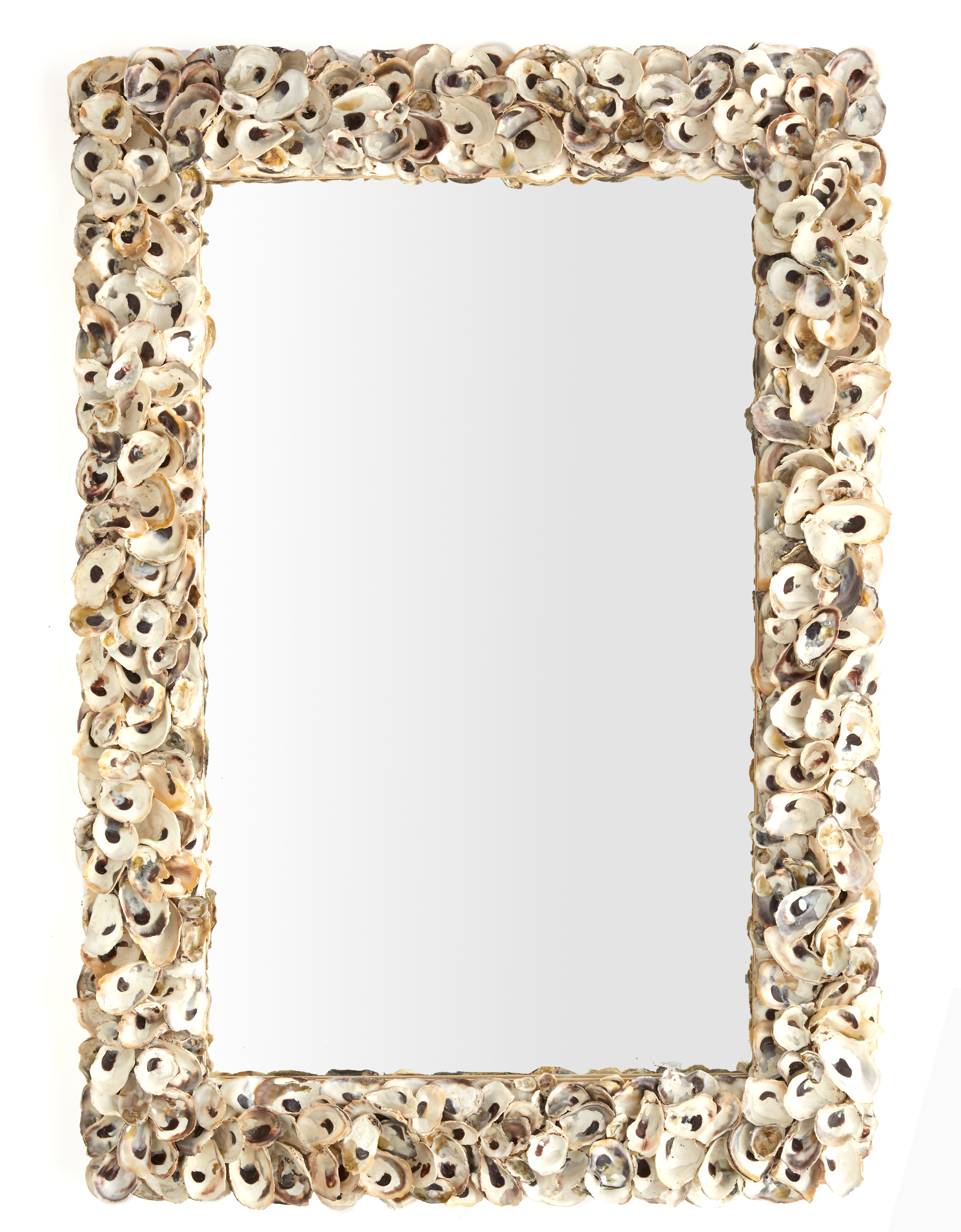 Two's Company Oyster Bay Rectangle Shell Wall Mirror - Shells/Wood ...