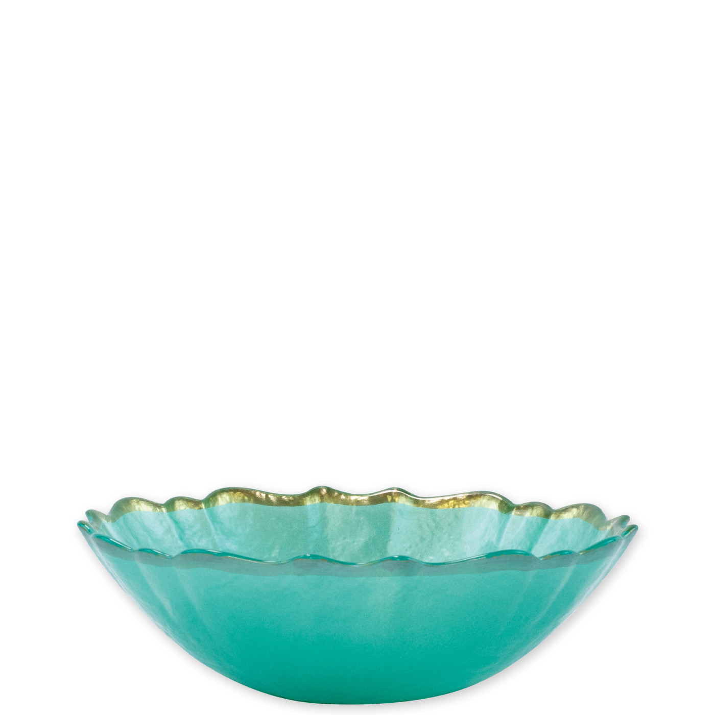 Vietri Baroque Glass Aqua Small Bowl 6.75"D, 2"H | Gracious Style