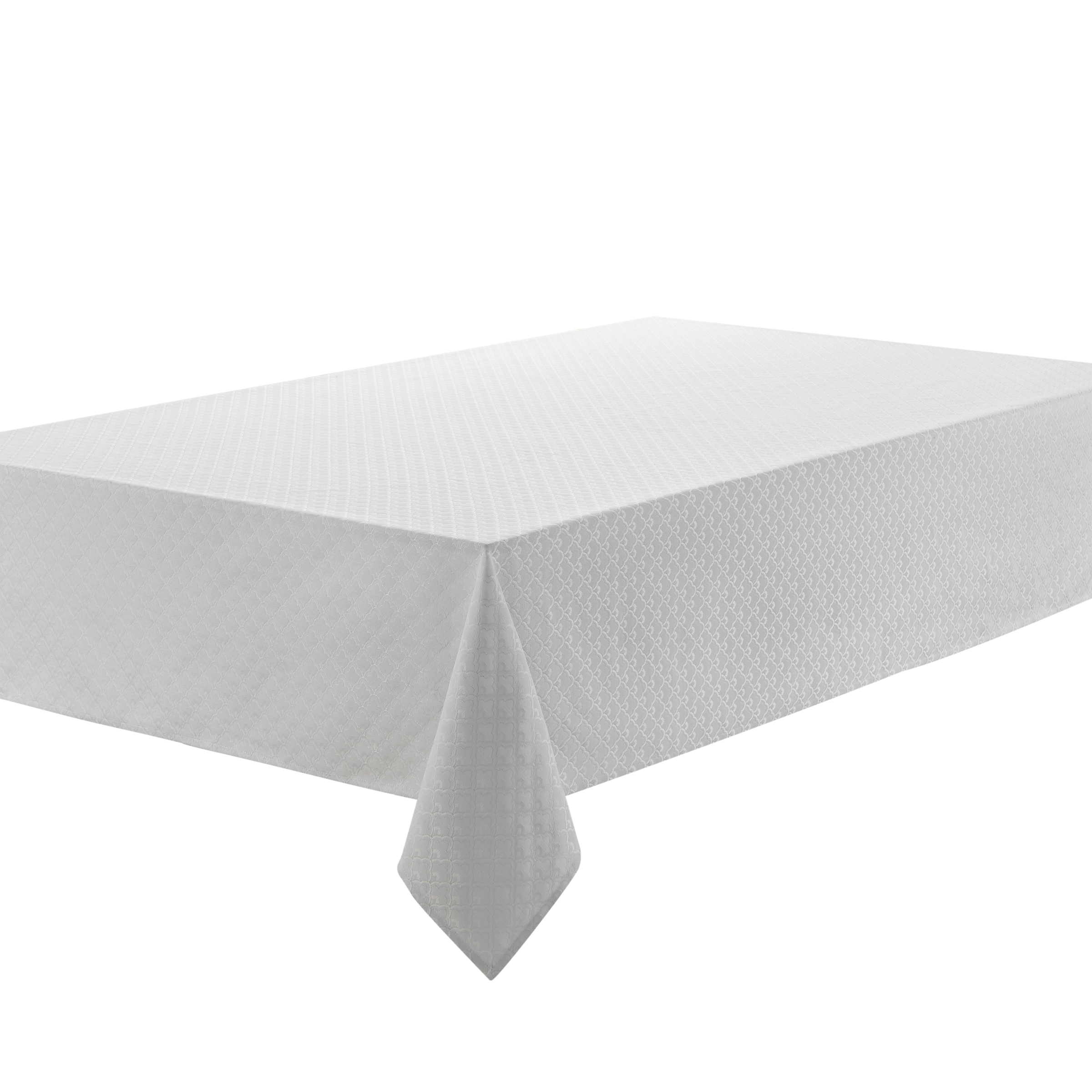 Waterford Fine Linens Ember White Rect Tablecloth 70 X 126 in ...
